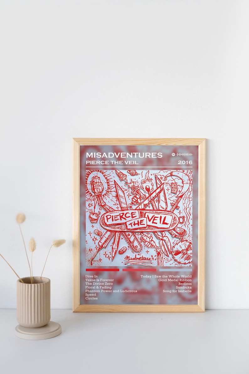 Pierce the Veil Poster Print | Misadventures Album Poster | Music ...