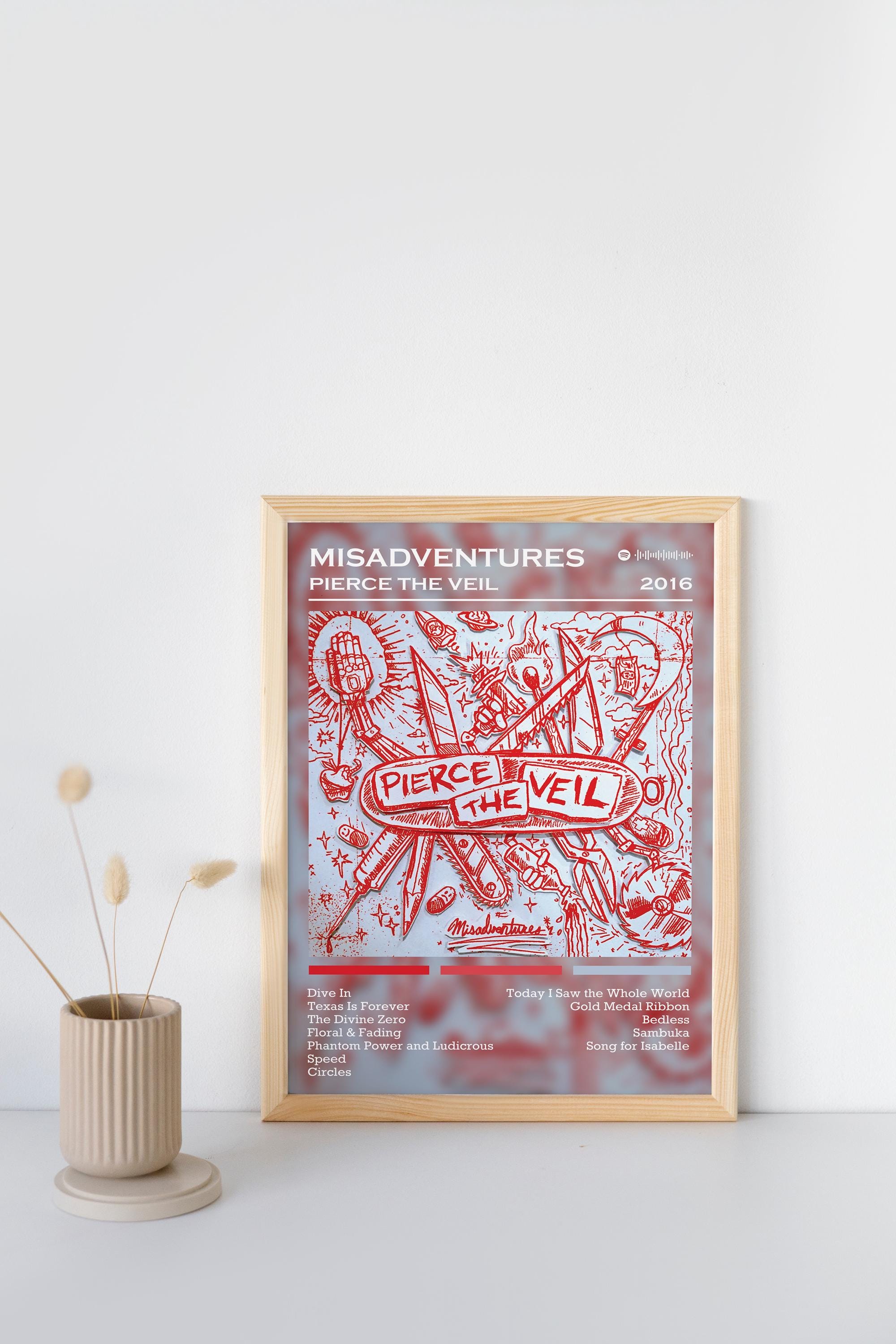 Pierce the Veil Poster Print | Misadventures Album Poster | Music ...