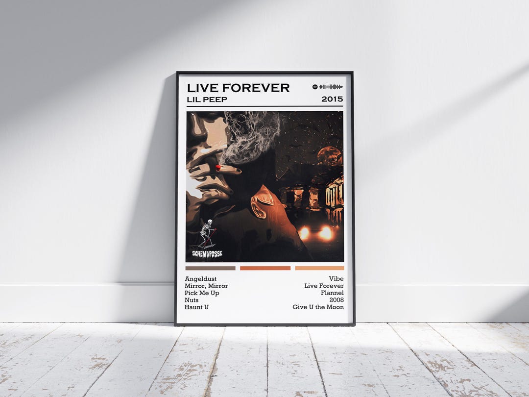 Lil Peep Poster Print | Live Forever Poster | Music Poster |album Cover ...