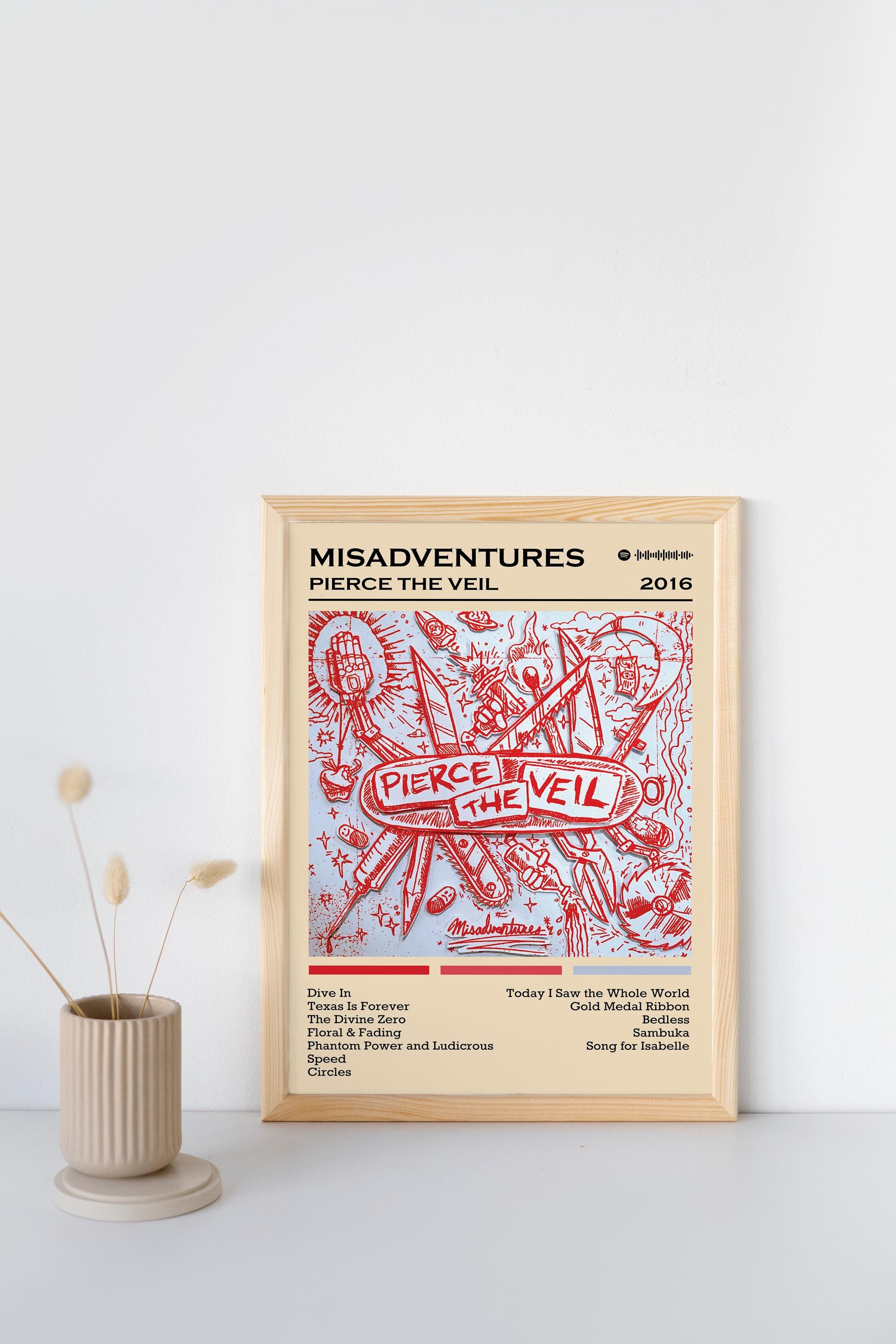 Pierce the Veil Poster Print | Misadventures Album Poster | Music ...