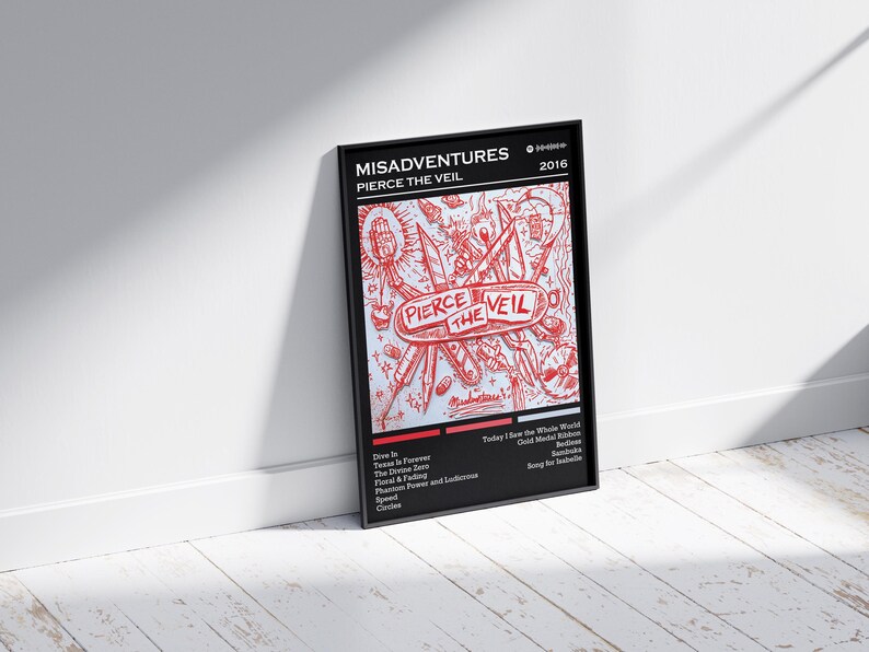 Pierce the Veil Poster Print | Misadventures Album Poster | Music ...