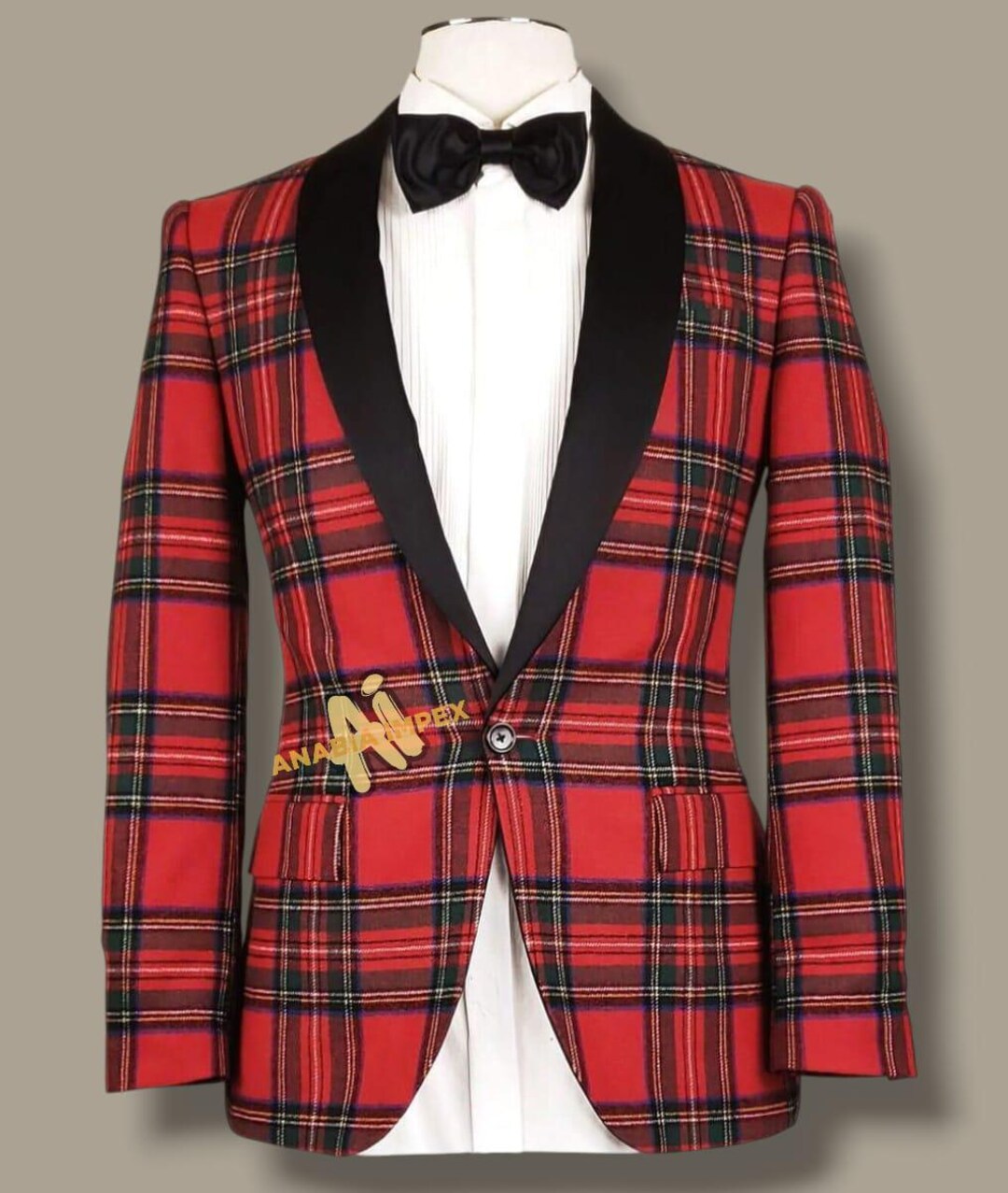 Scottish Tartan Kilt Jacket: Red Royal Stewart Plaid Tuxedo - Etsy