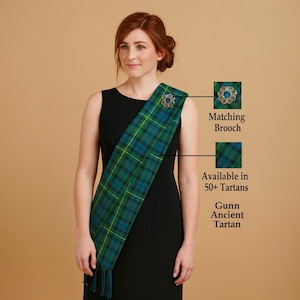 Traditional Highland Women's Tartan Sash Full Size Ladies Sash Width 11 ...