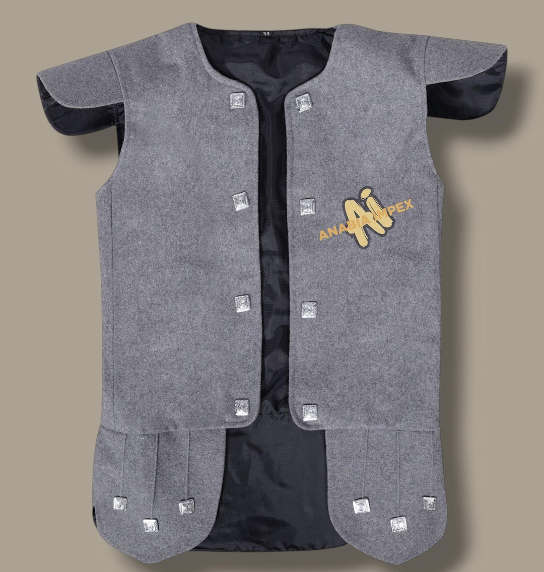 Men's Scottish Grey Chieftain Jacobite Kilt Vest Grey Wool Traditional ...