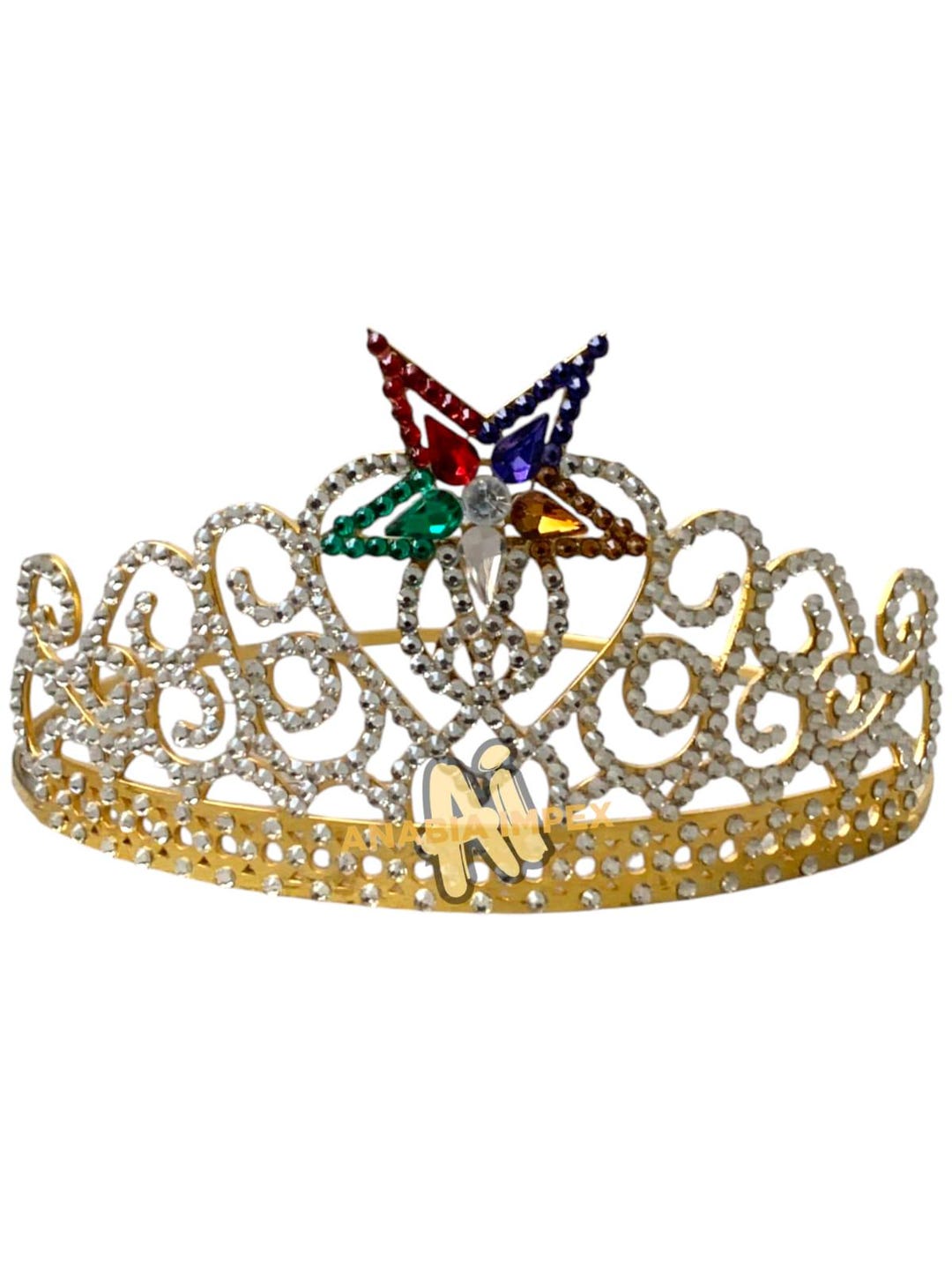 Masonic OES Crown Order of Eastern Star Unique Design Crown Rhinestones ...