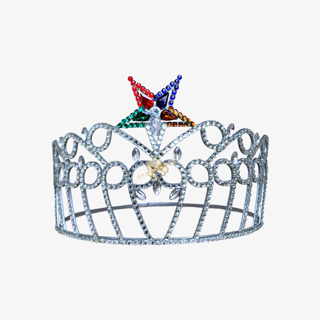 Rhinestone OES Matron Crown: Silvertone Masonic Crown With Case - Etsy