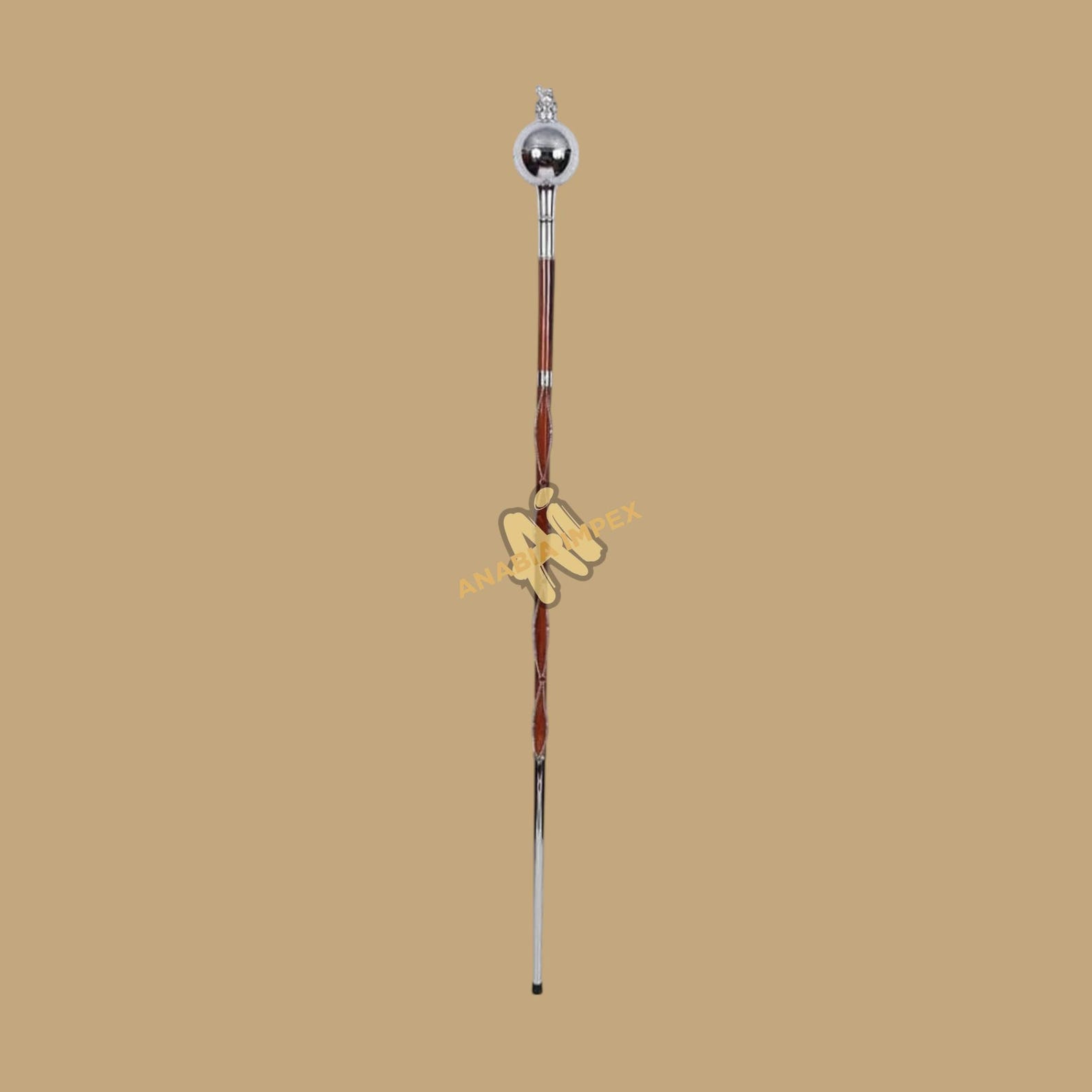 Drum Major Mace: Chrome Lion & Crown Head, Malacca Cane Shaft - Etsy