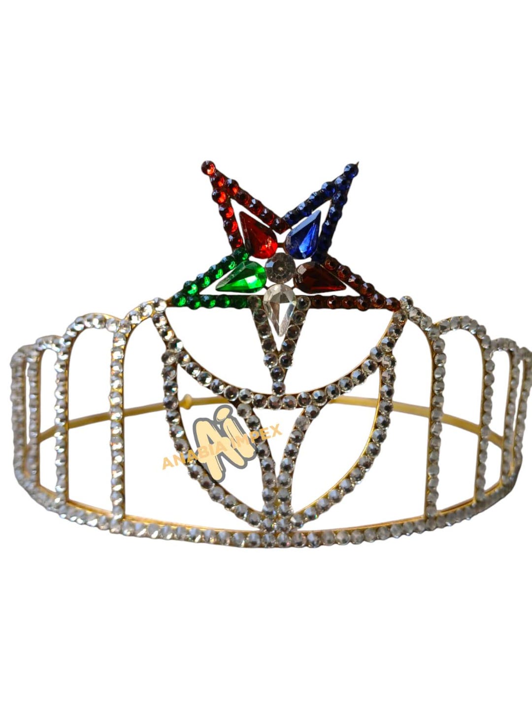 Masonic OES Order of Eastern Star Golden Crown Five Color Star Crown ...