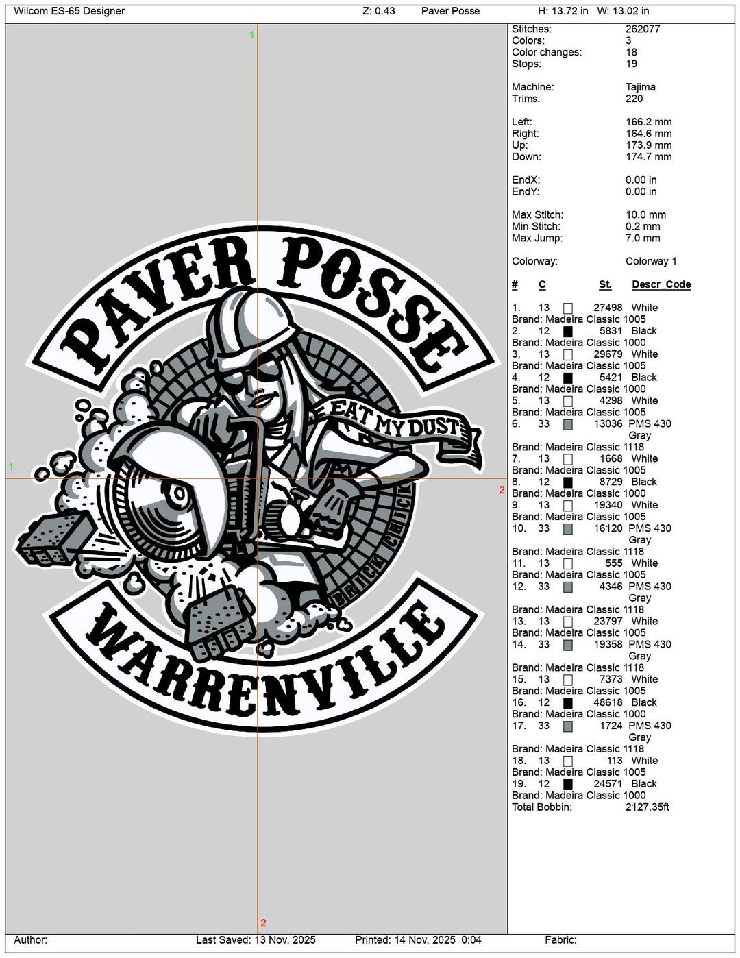 Paver Pose Jacket Back, Embroidery, Digitize, Jacket Back Design ...