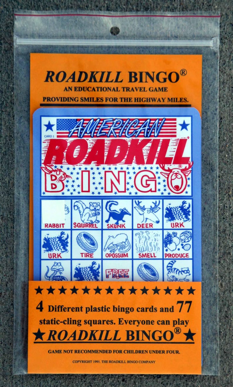 American Roadkill Bingo Educational Travel Game - Etsy