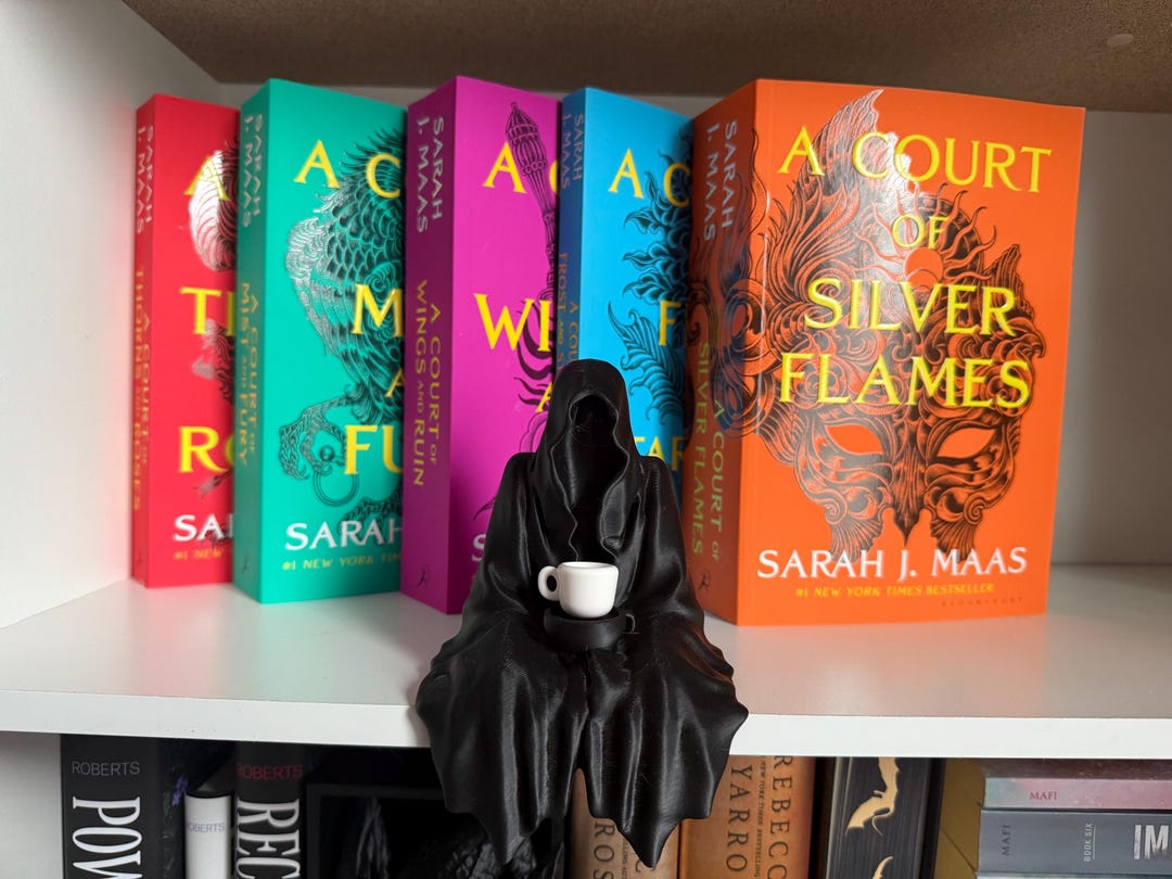 3D Printed Sitting Ghost, Bookshelf Decor, Grim Reaper - Etsy