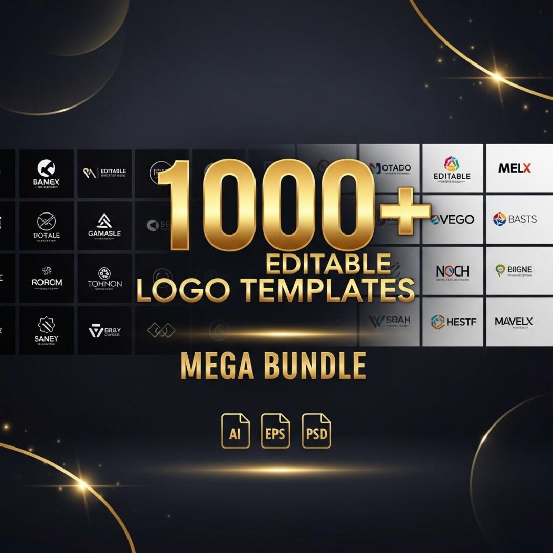 Mega Bundle 1000+ Editable Logo Templates With Bonus Gift and Resell ...