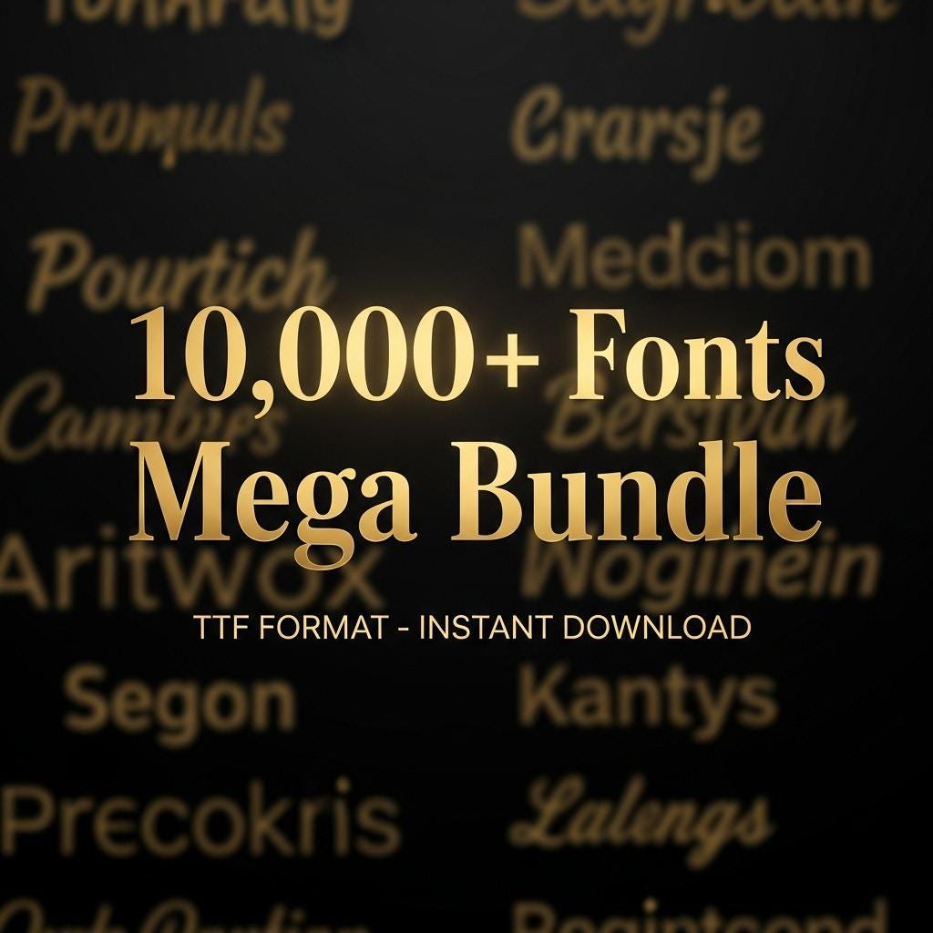 10,000+ Fonts Mega Bundle |TTF Files | Huge Font Collection for ...
