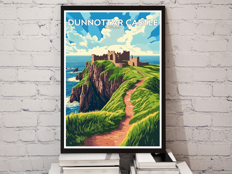 Dunnottar Castle Travel Poster – Scotland Wall Art – Historic Castle ...