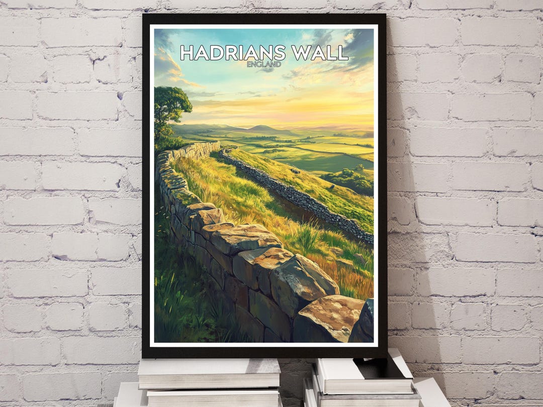 Hadrians Wall Travel Print - Hadrians Wall Poster - England Poster ...