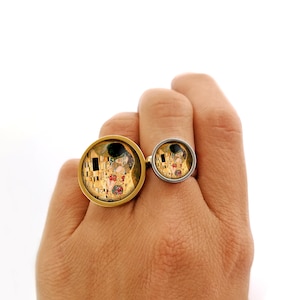 Vintage Ring Klimt, the Kiss, Antique, Fancy, Cameo, Gold, Silver ...