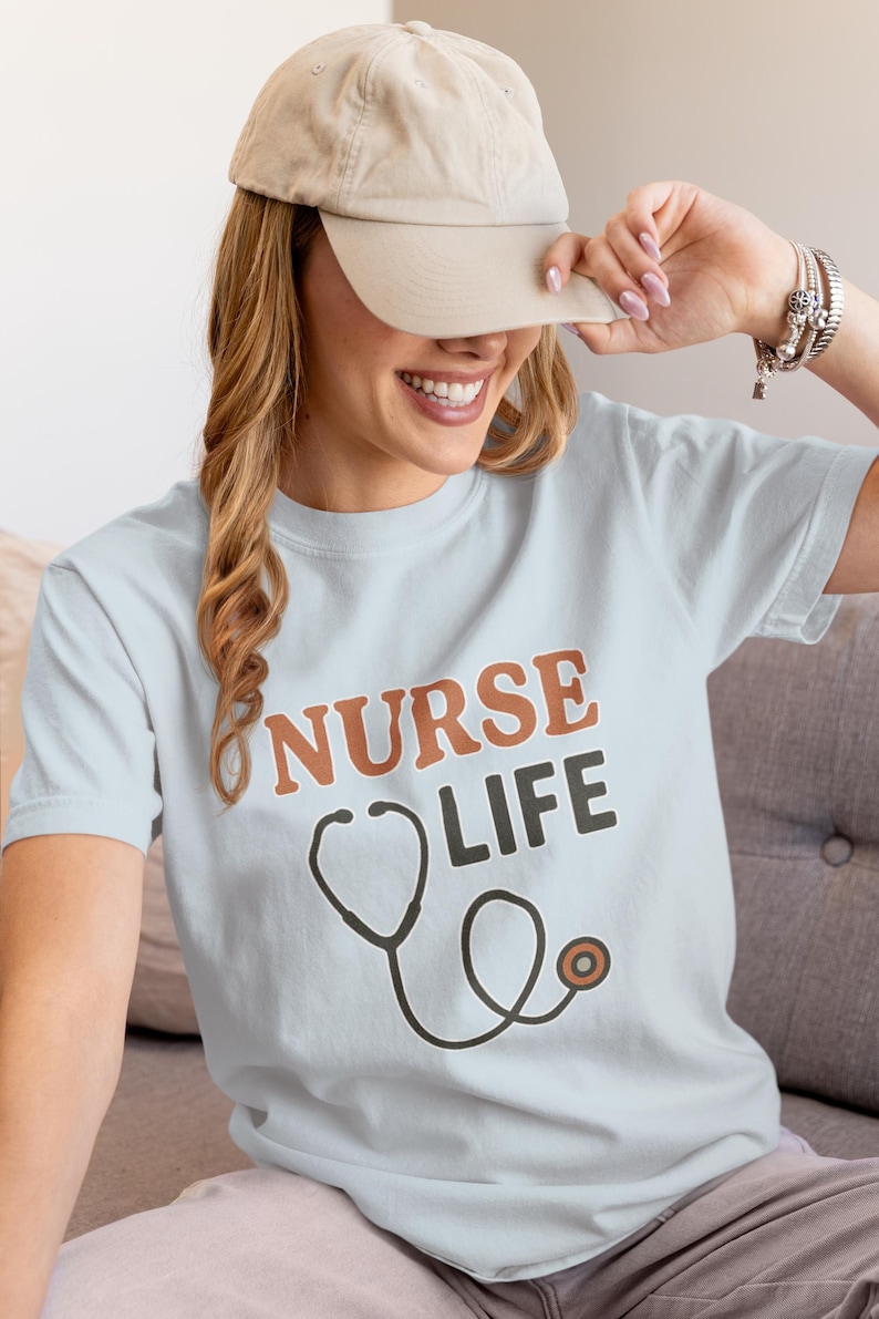 Nurse Life T-shirt: Stethoscope Graphic, Comfort Colors Tee - Etsy UK