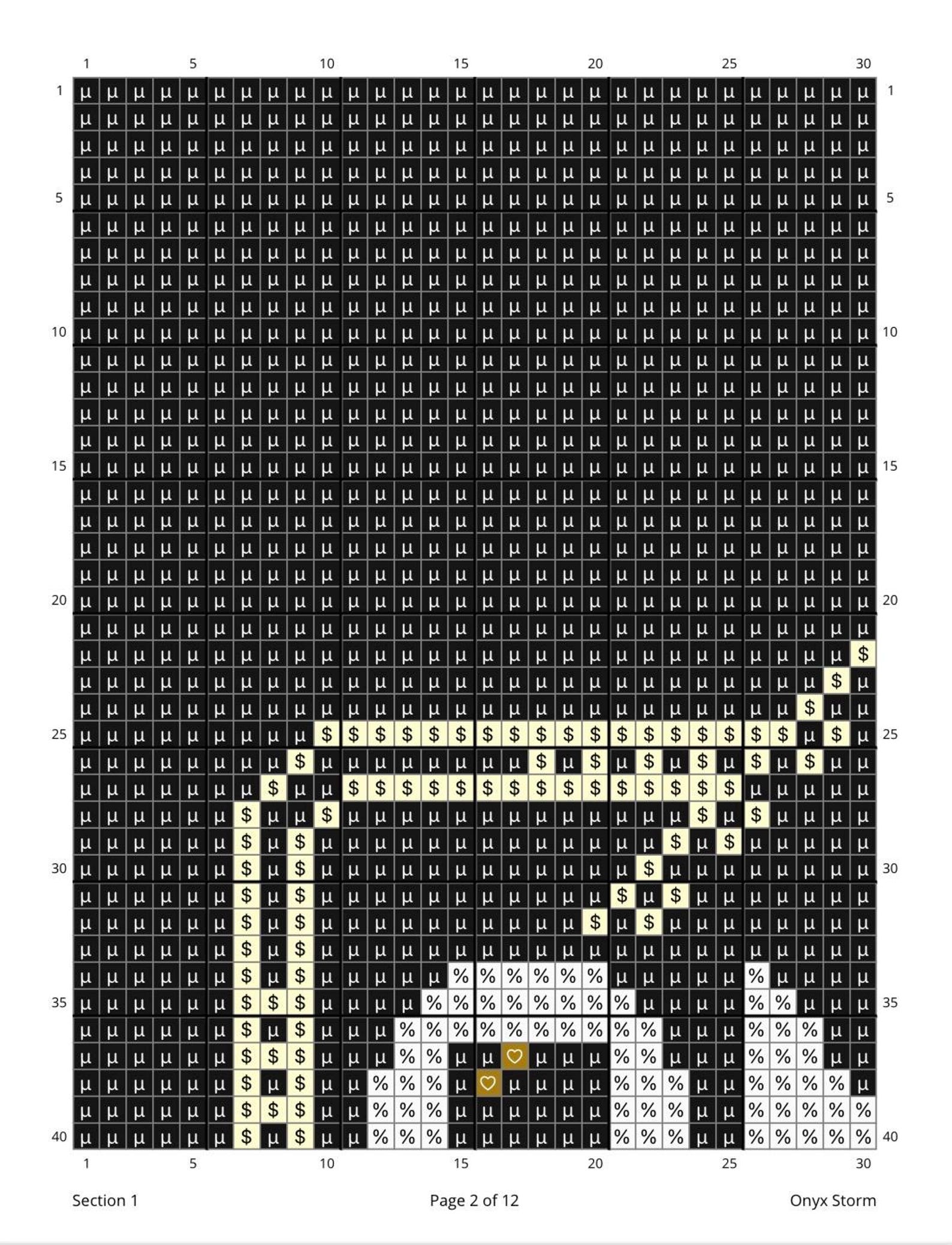 Onyx Storm Simple Cross Stitch Pattern - Etsy