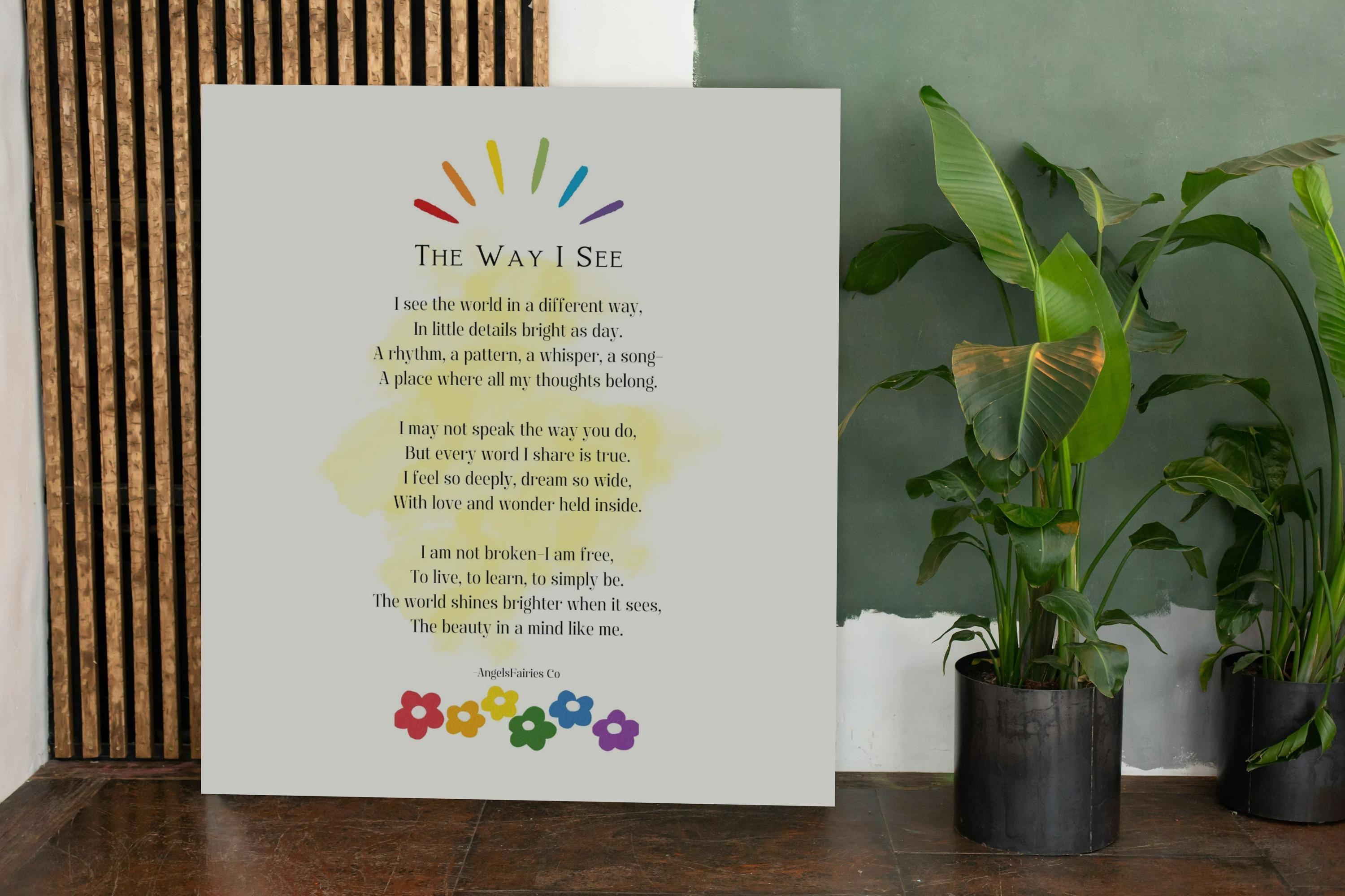 Autism & Neurodiversity Positive Poem, Wall Art, Digital Print - Etsy