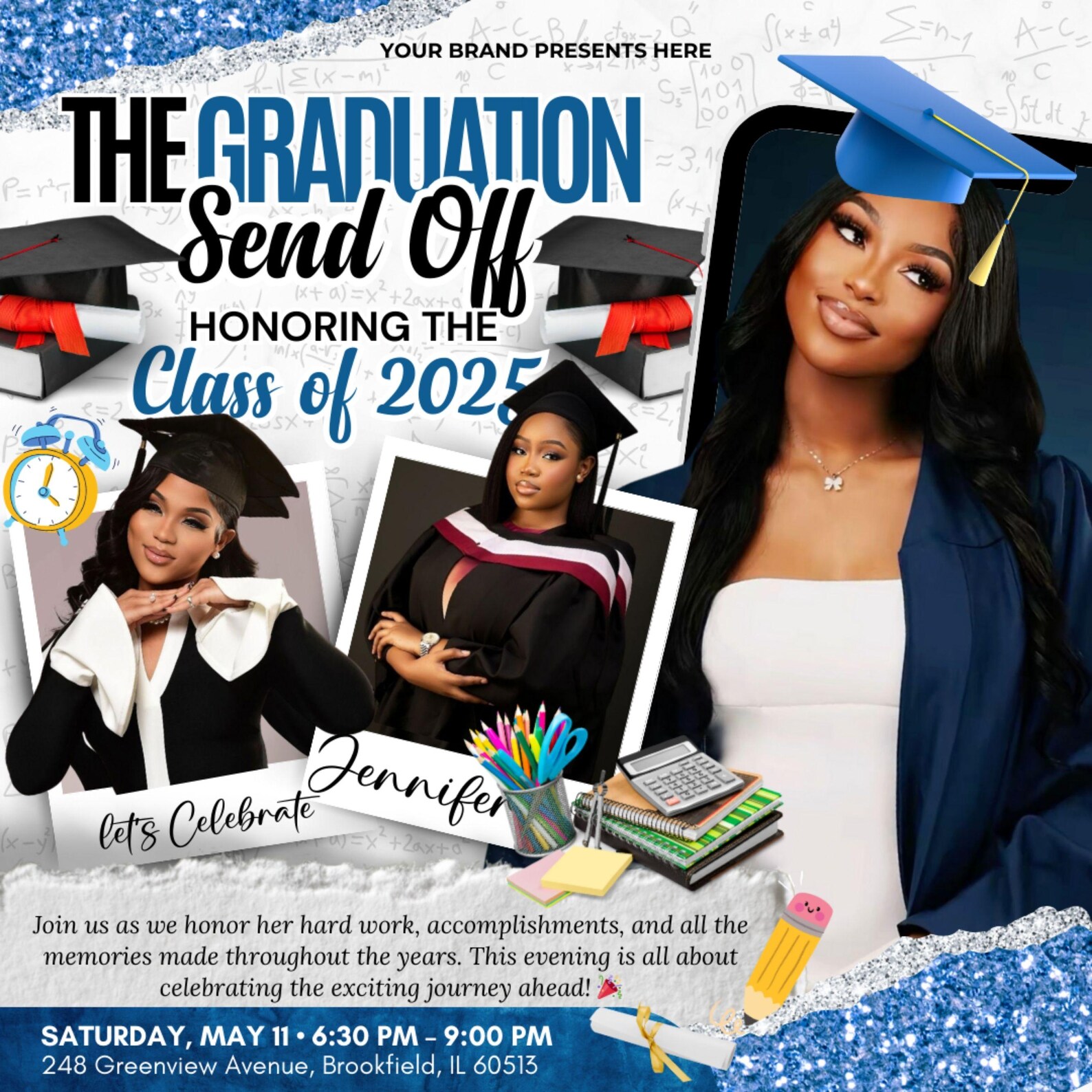 Graduate Flyer, Graduation Party Flyer, Graduation Invitation, College ...