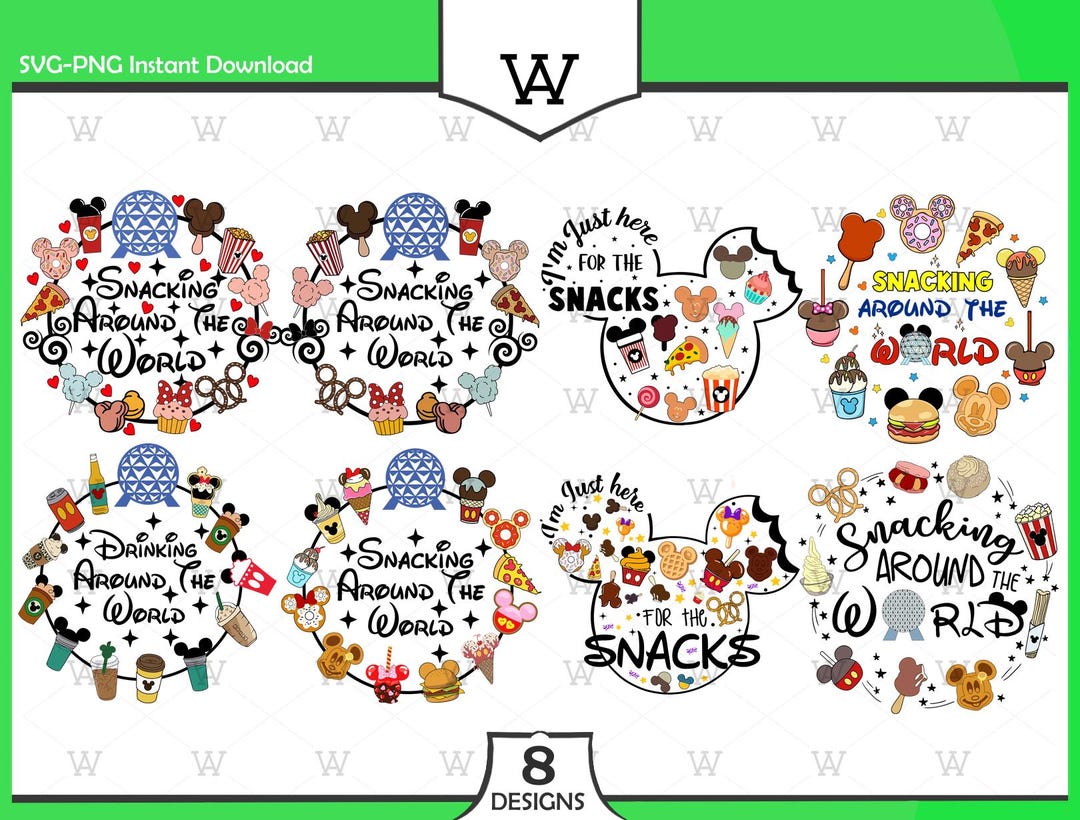Snacking Around the World Bundle Png Svg,drinks and Foods Svg ...