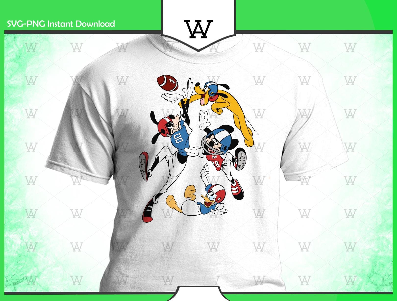 Mouse and Friends Football Svg, 20 Designs Easy to Use, Cartoon ...