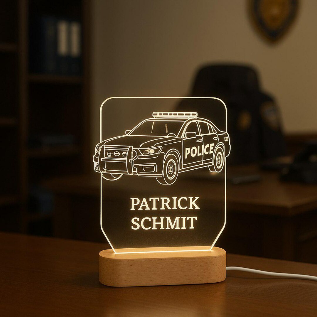 Personalized Police Car LED Night Light, Engraved Gift - Etsy