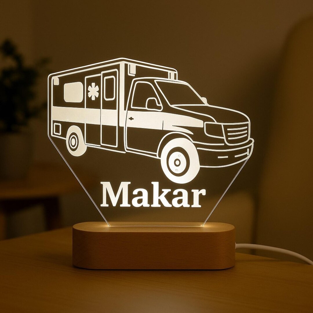Personalized Ambulance LED Night Light - Doctor Gift, Kids Room Decor ...
