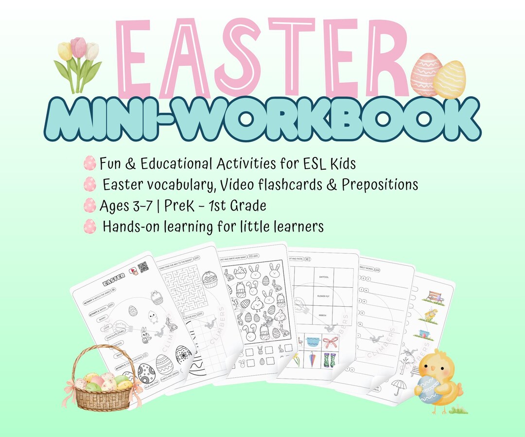 Printable Easter Educational Mini-workbook for Kids ESL Resource ...