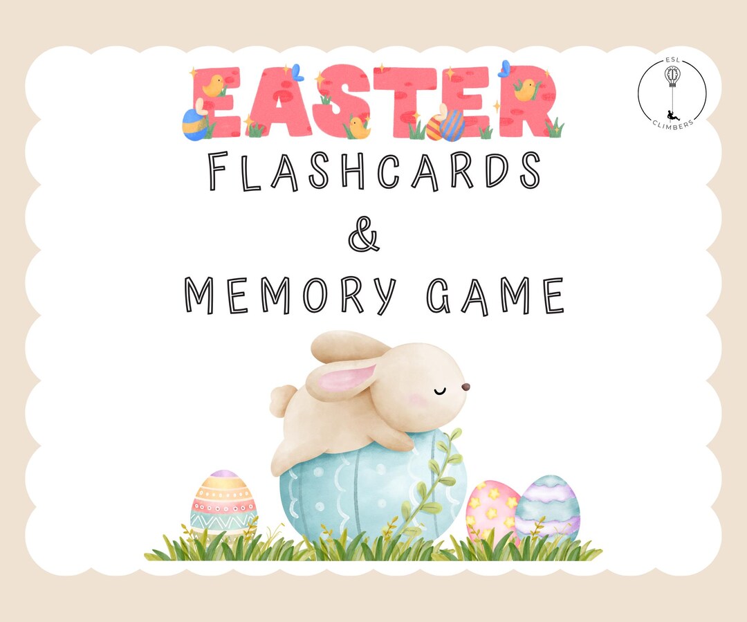 Educational Printable Easter Flashcards and Memory Game for ESL Kids - Etsy