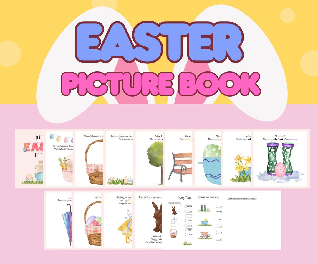 Easter Educational ESL Printable Egg Hunt Picture Book With Colours ...