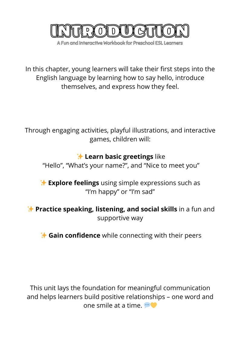 Educational Printable ESL Mini-workbook About Greetings and Feelings ...