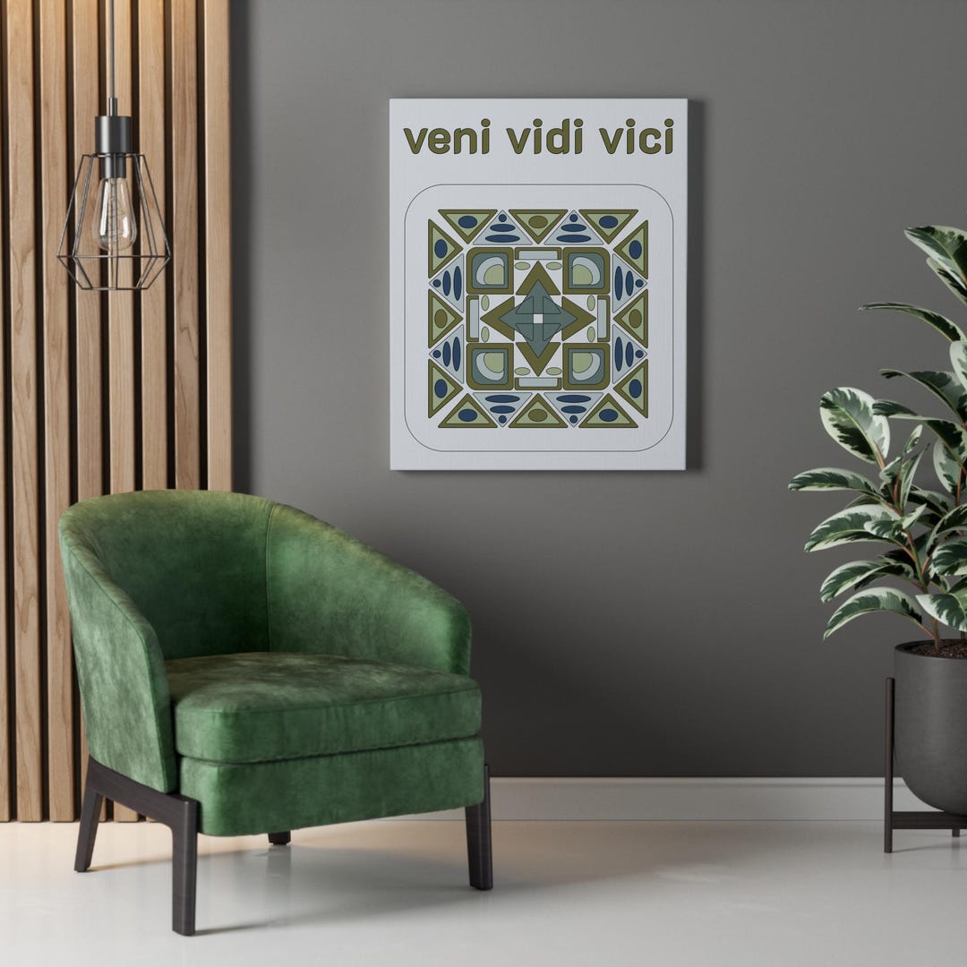 Veni Vidi Vici | Geometric Wall Art | Stretched Canvas | Modern Canvas ...