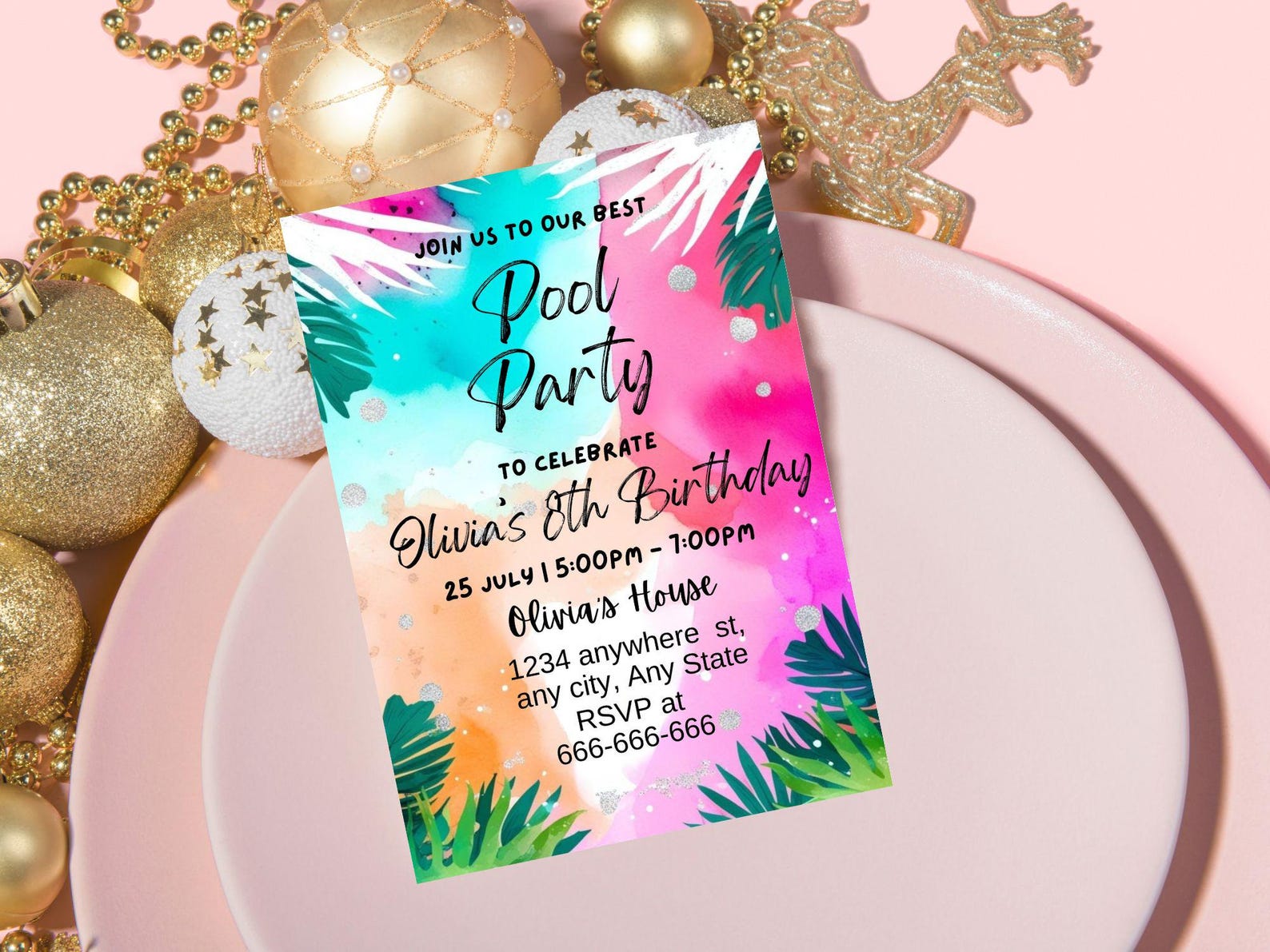 Pool Party Invitation Swim Party Invite Kids Swimming Party Editable ...