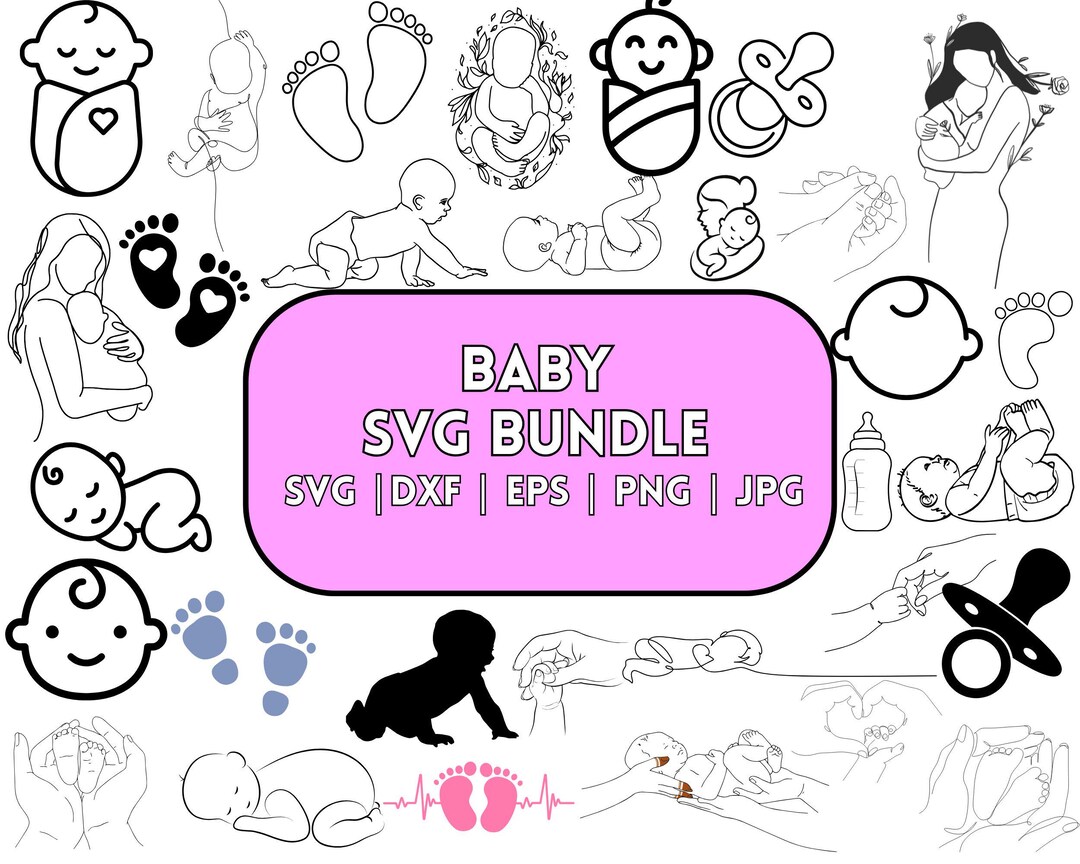 Baby SVG Bundle, Baby PNG Bundle, Baby Clipart, Baby SVG Cut Files for ...
