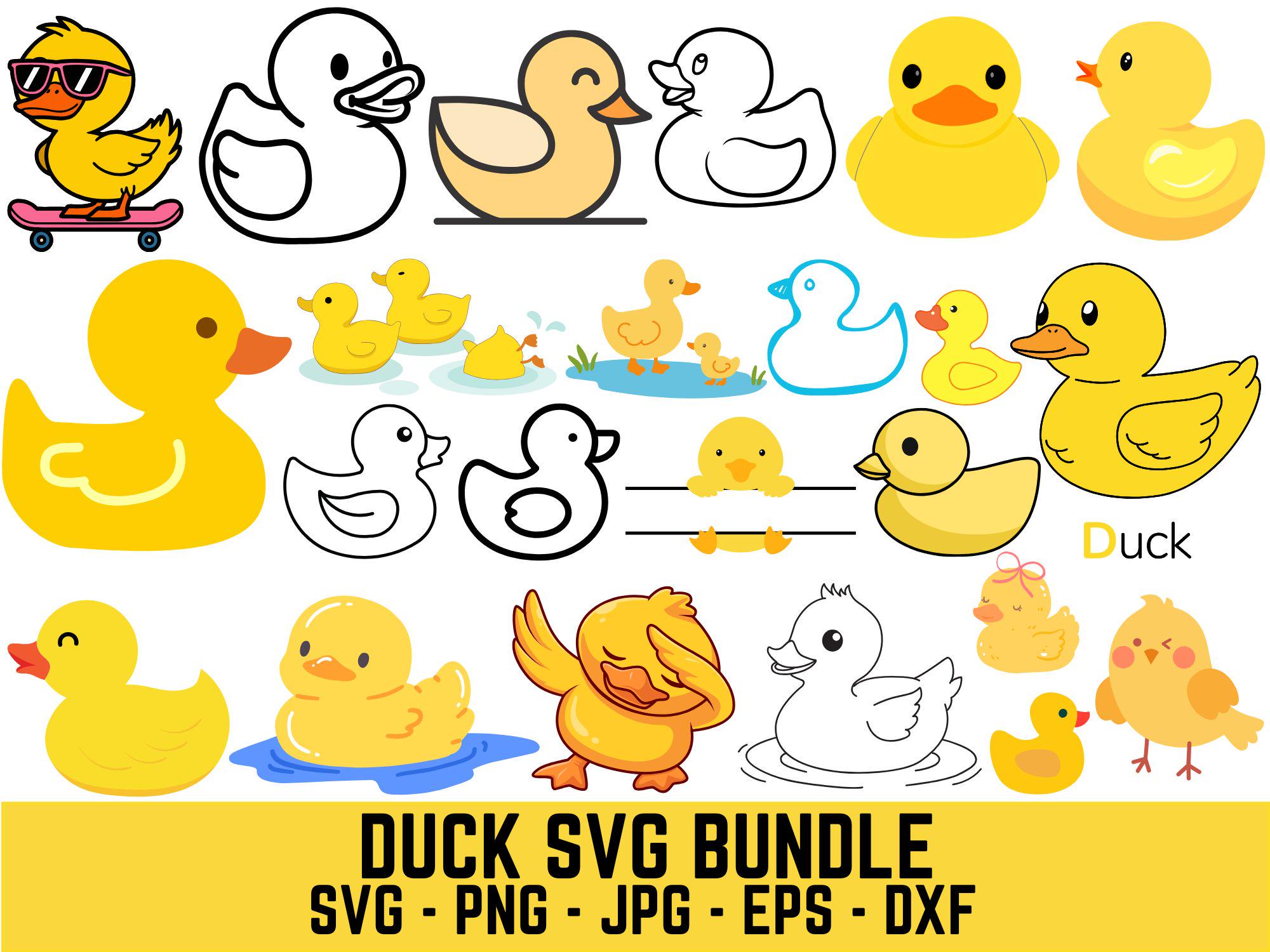 Rubber Duck SVG Bundle: Yellow Duck Clipart, Cut File (digital Download ...