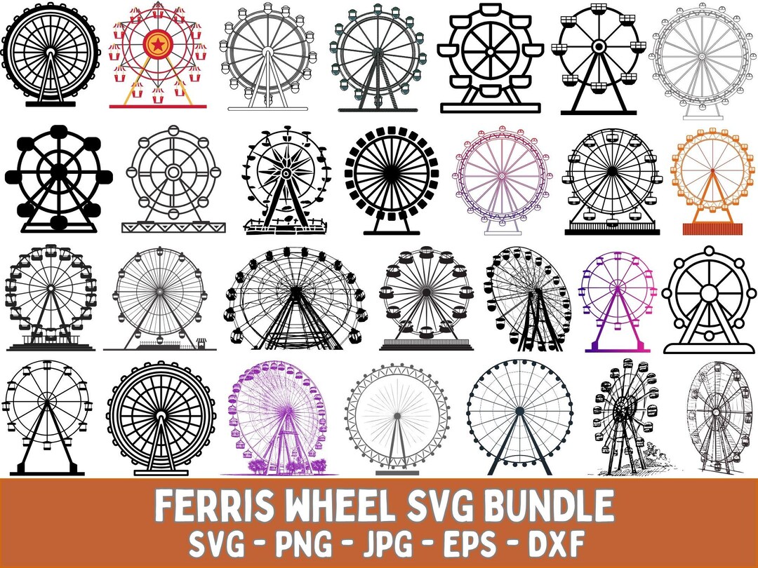Ferris Wheel SVG Clipart Bundle, Cricut Cut Files (digital Download) - Etsy