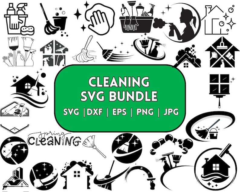 Cleaning Svg Bundle, House Cleaning Files, Cleaning Service Svg, Vector ...