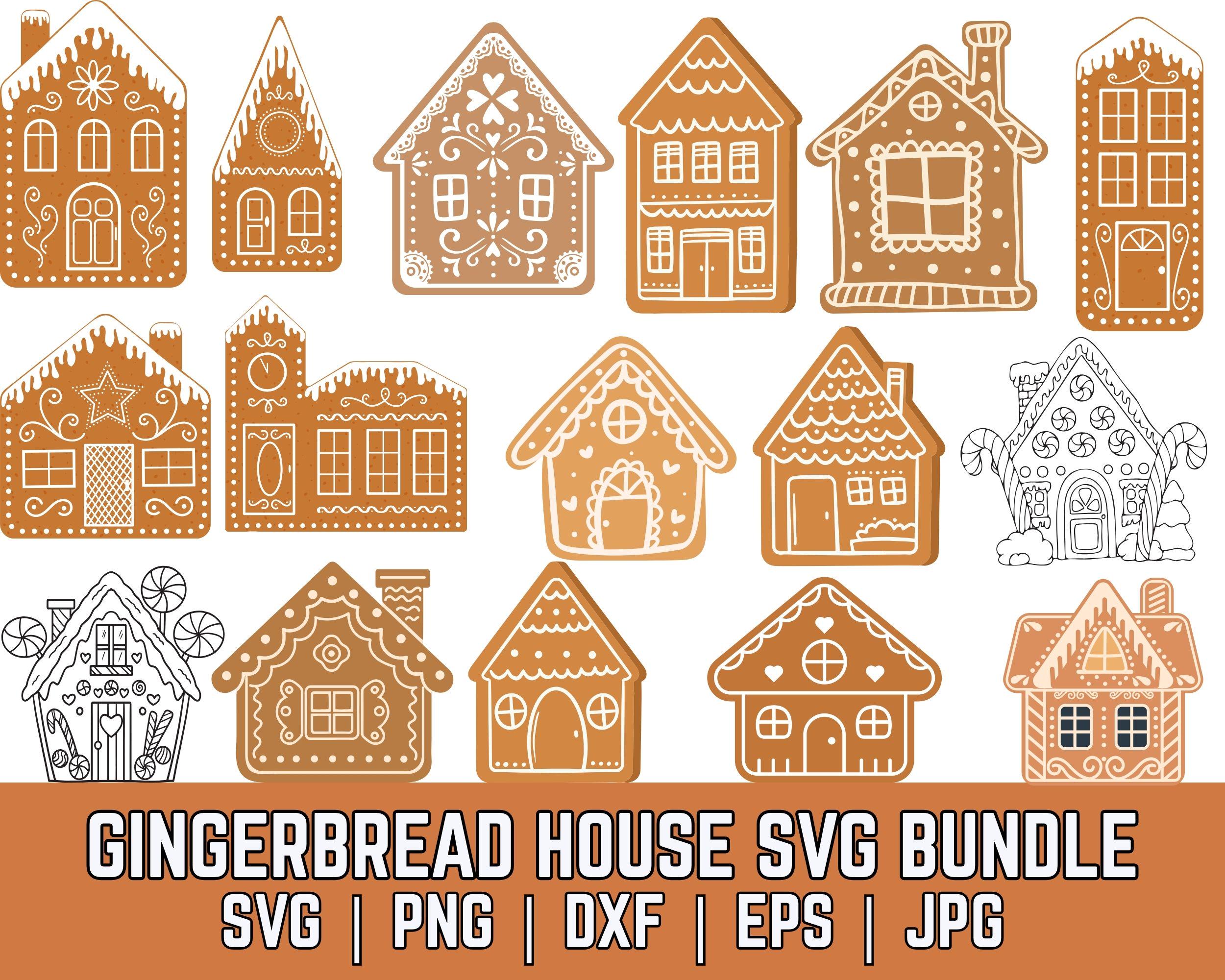 Gingerbread House SVG Clipart, Christmas Silhouette, Winter Holiday ...