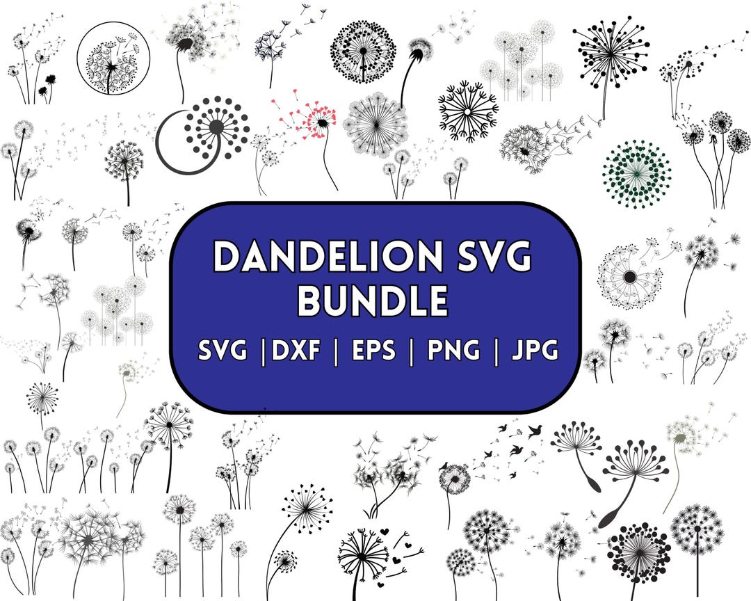 Dandelion Svg Bundle, Dandelion Svg, Cut Files for Cricut, Silhouette ...