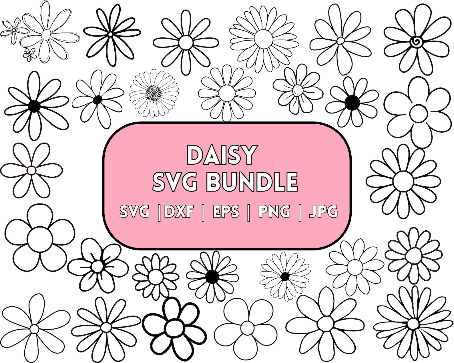Daisy SVG Bundle: Flower Cut Files for Cricut (digital Download) - Etsy