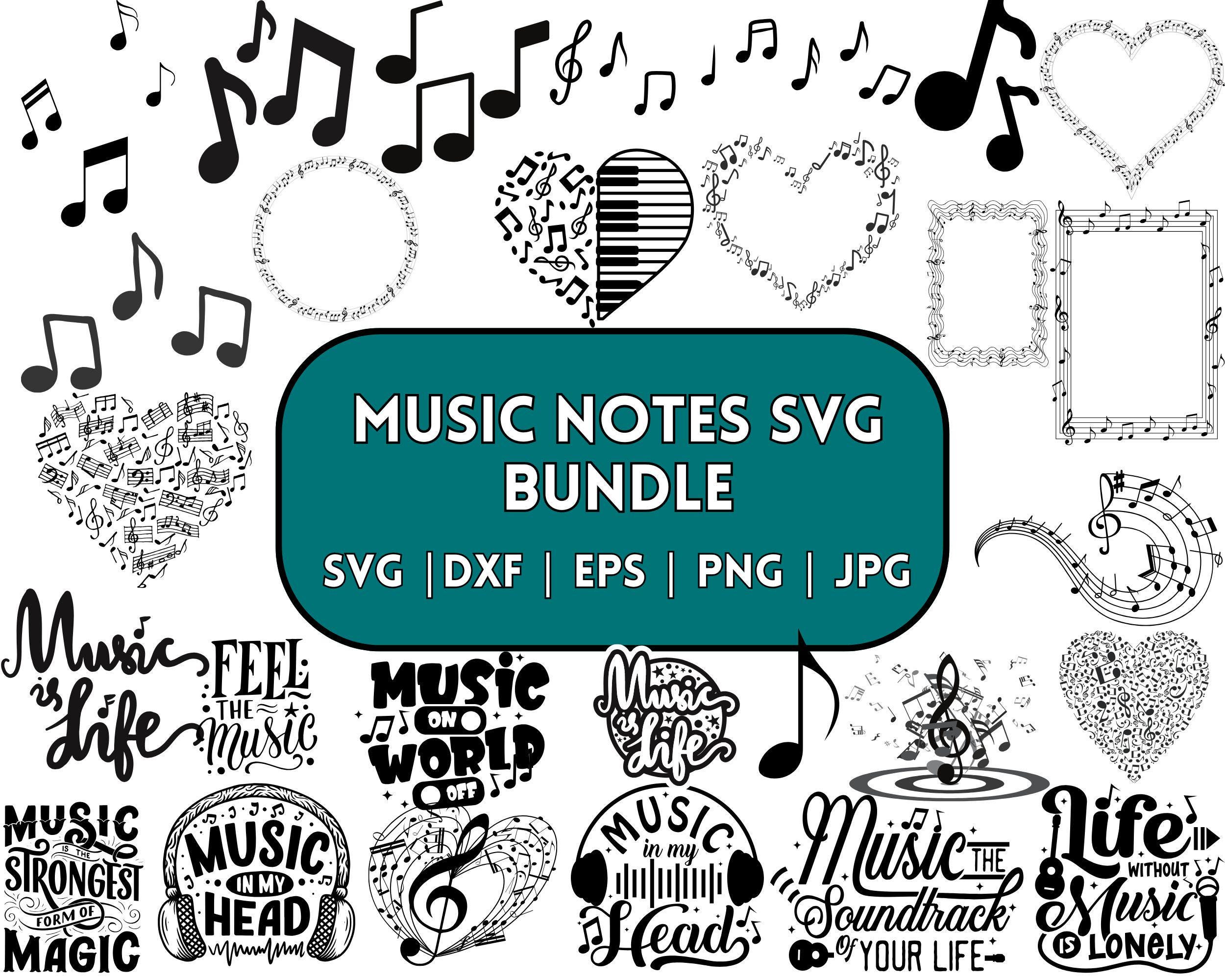 MUSIC NOTES SVG, Music Notes Bundle Svg, Music Notes Clipart , Music ...