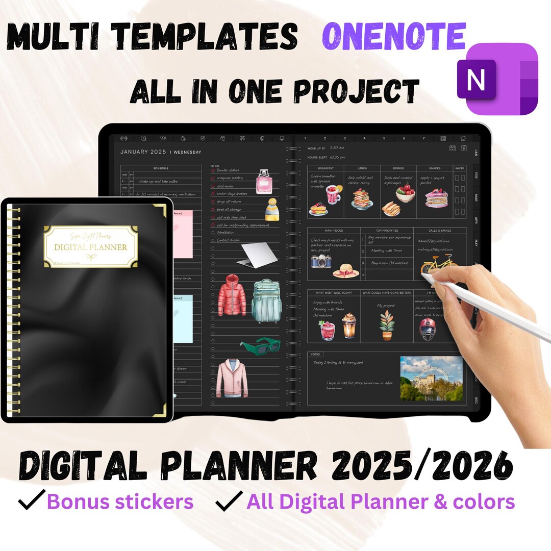 Plantillas de OneNote 2025-2026, Planificador digital todo en uno ...