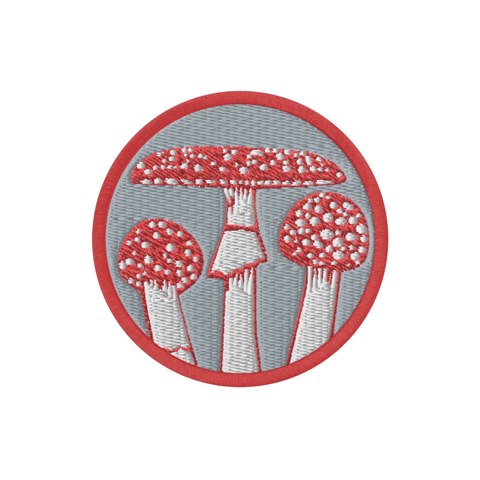 Red Mushrooms Patch, Mushroom Patch, Embroidered Iron on Patch ...