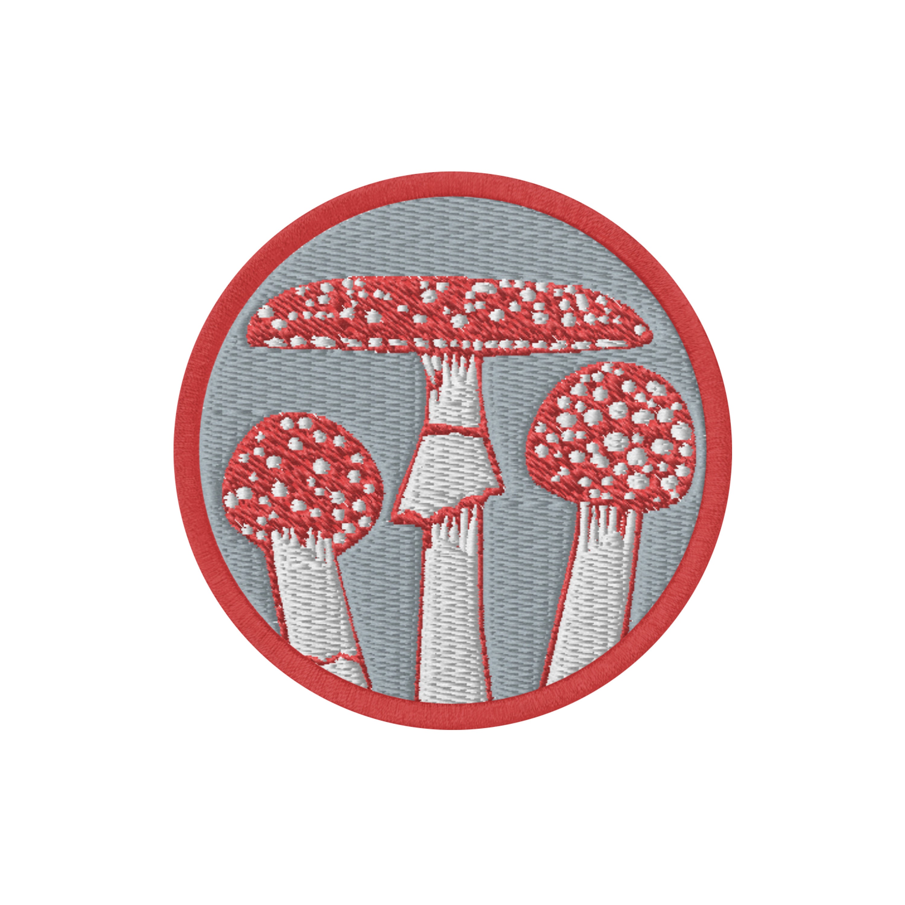 Red Mushroom Embroidered Iron on Patch, Garden Illustration - Etsy