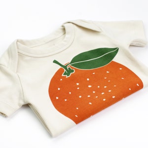 Orange Fruit Bodysuit, Organic Baby Clothes, Baby Citrus Romper, Orange ...