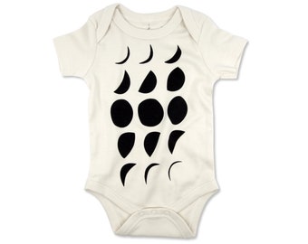 Organic Baby Clothes Moon Phase Baby Bodysuit Lunar Cycle | Etsy