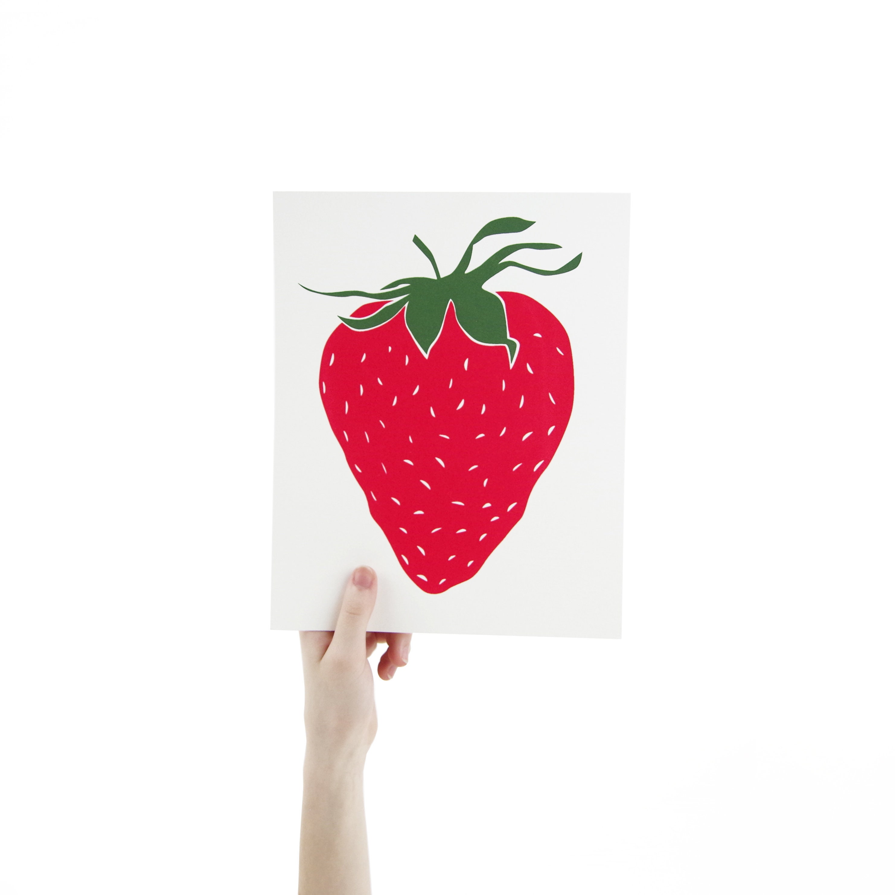 Strawberry Screen Print Art 8 X 10 Silk Screen Print - Hand Printed ...