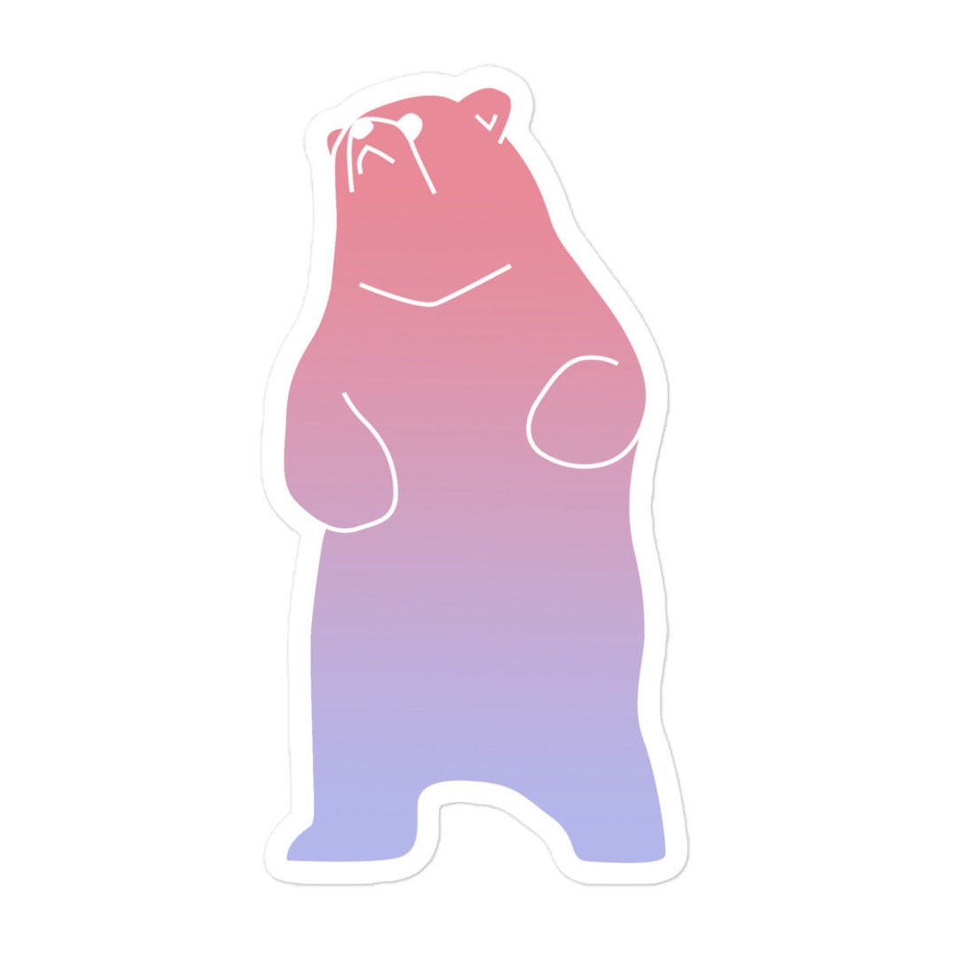 Pink Ombre Bear Sticker, Teddy Bear Sticker, Vinyl Sticker, Cute Bear ...