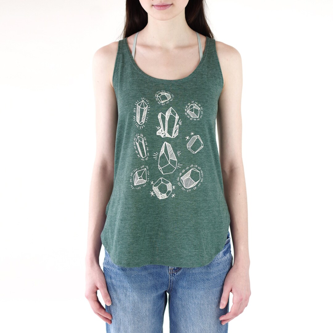 Crystal Tank Top, Flowy Tank, Gemstone Tank Top, Women's Scoop Neck ...